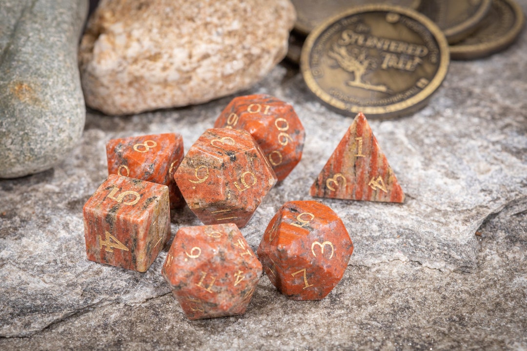 Red Granite Dice Set - Etsy