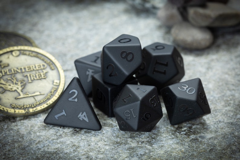 Raised Obsidian Dice Set - Etsy