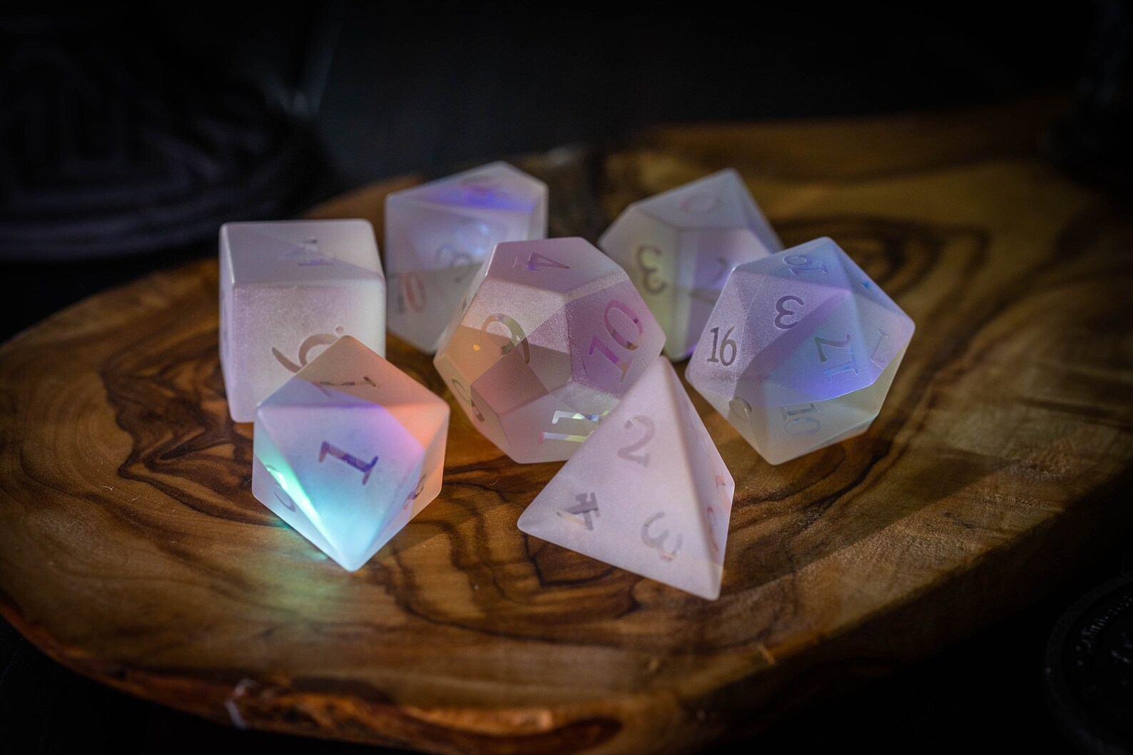 Frosted Prismatic Glass Dice Set - Etsy
