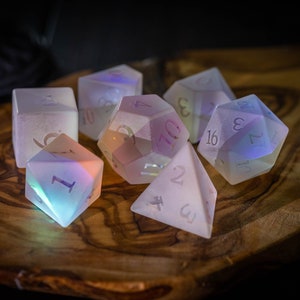 Frosted Prismatic Glass Dice Set - Etsy