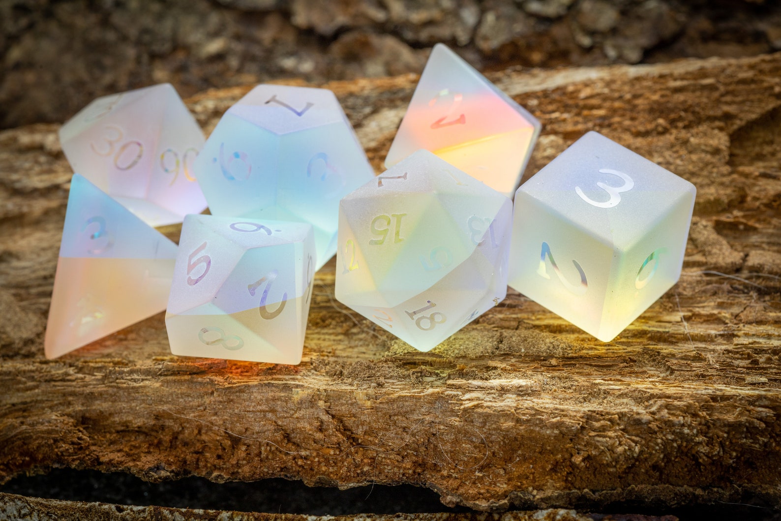 Frosted Prismatic Glass Dice Set - Etsy