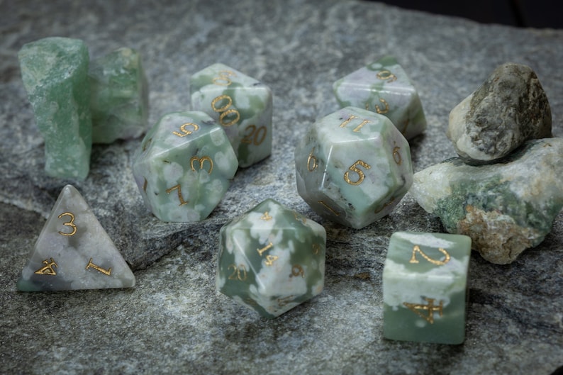 Peace Jade Stone Dice Set - Etsy