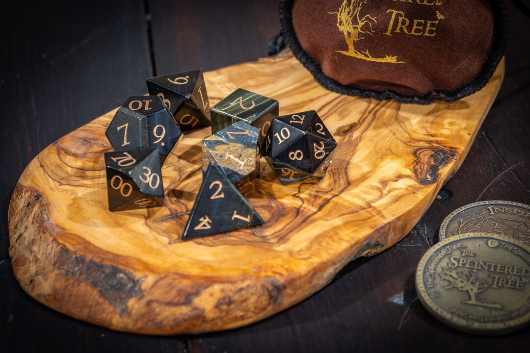 Blue Tigers Eye Dice Set - Etsy