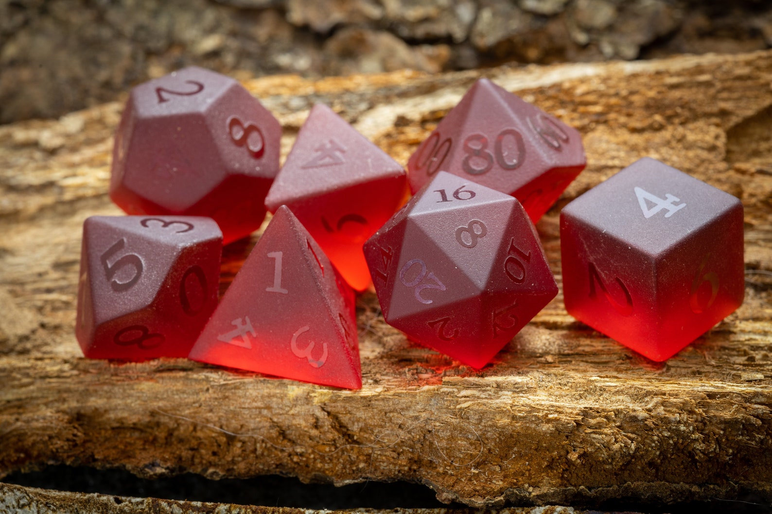 Blood Glass Dice Set - Etsy