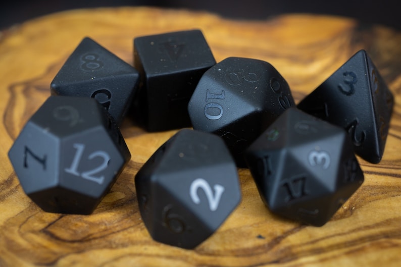 Raised Obsidian Dice Set | Etsy