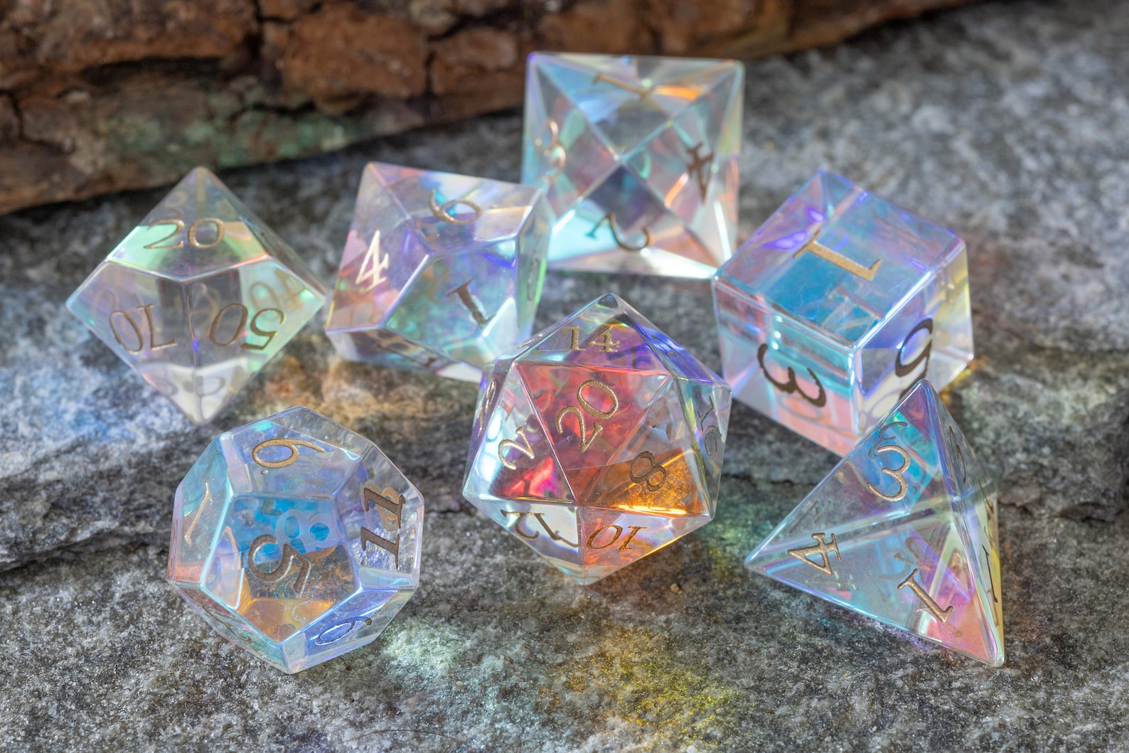 Prismatic Glass Dice Set - Etsy