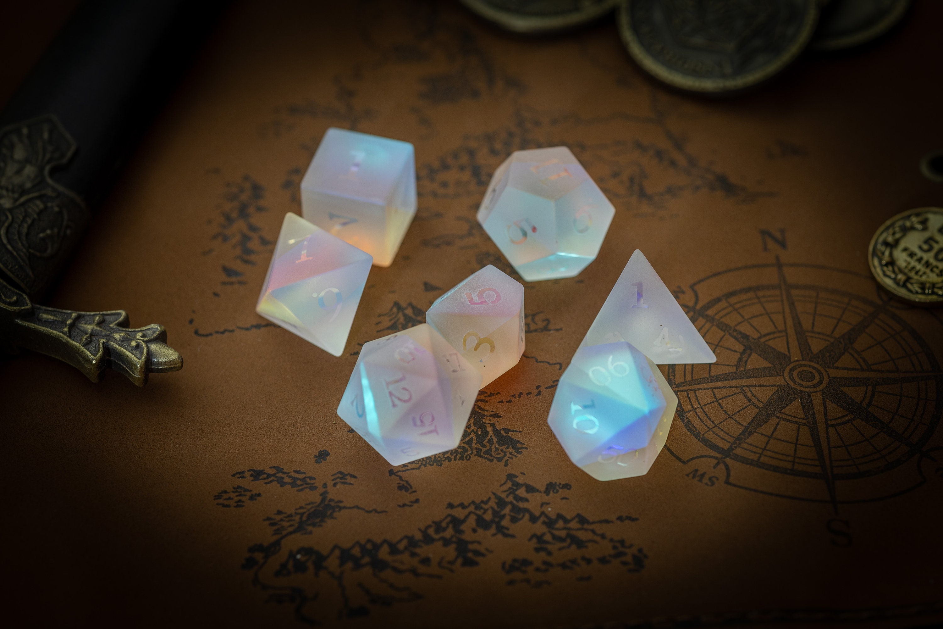 Frosted Prismatic Glass Dice Set | Etsy Canada