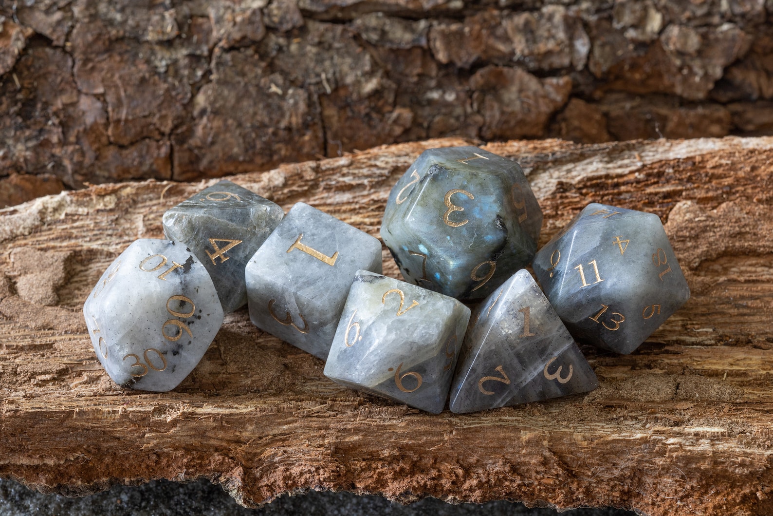 Moonstone grey Labradorite Stone Dice Set - Etsy