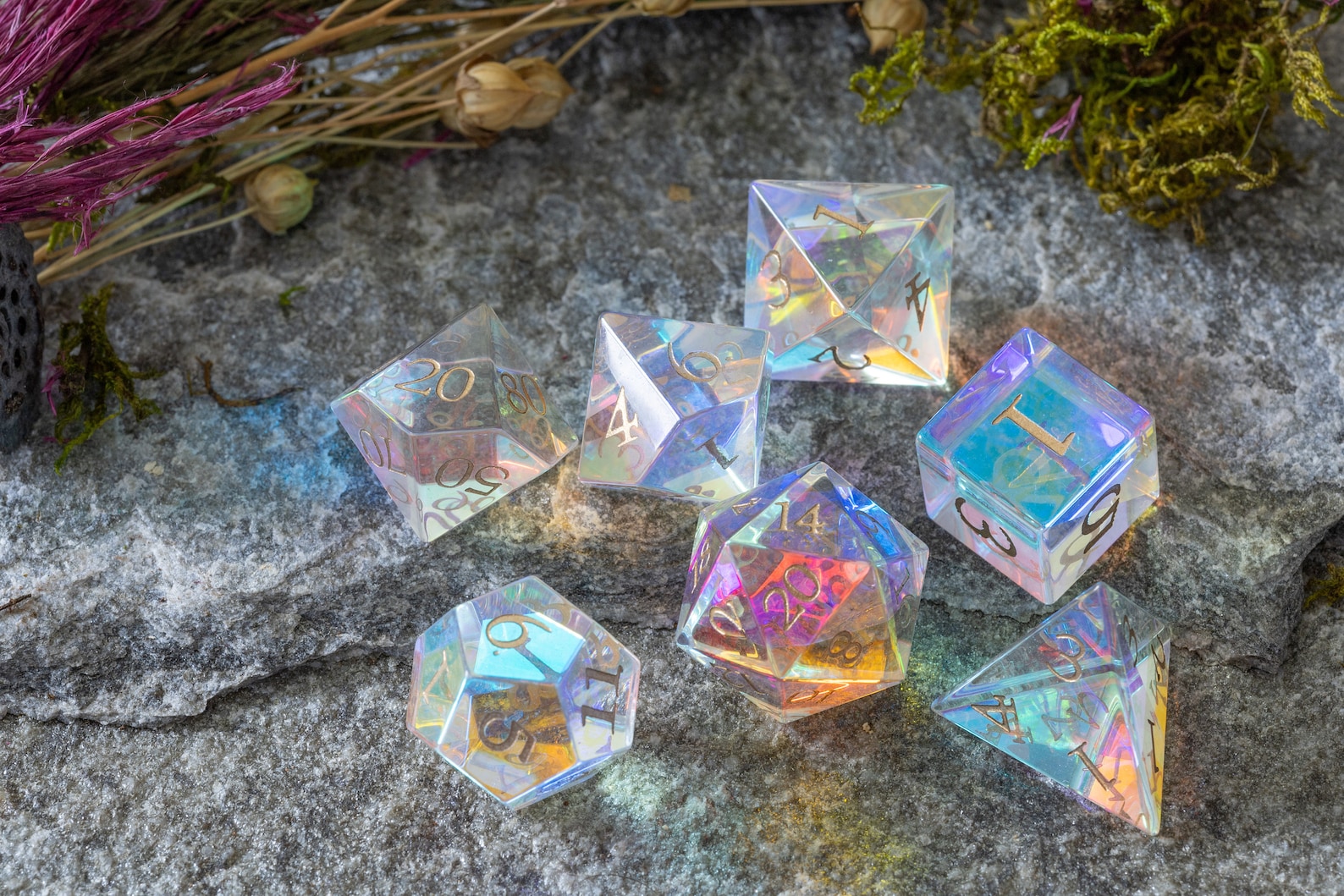 Prismatic Glass Dice Set - Etsy