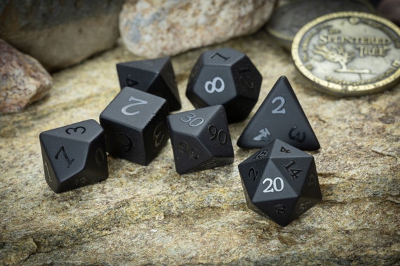 Raised Obsidian Dice Set | Etsy