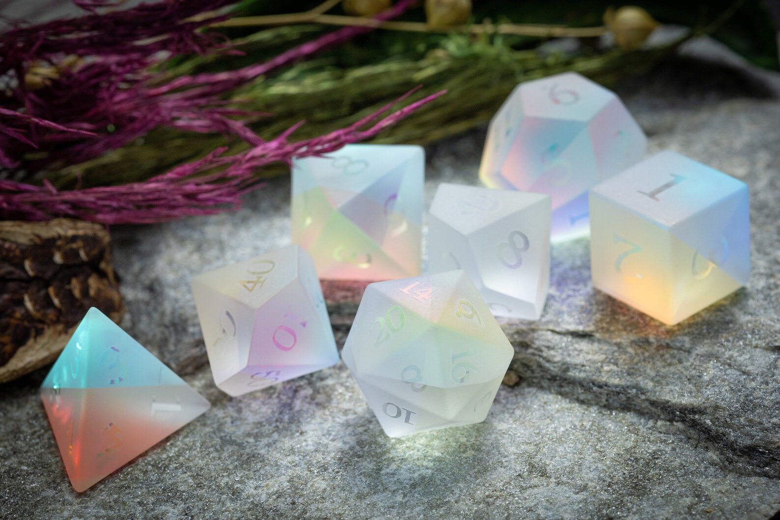 Frosted Prismatic Glass Dice Set - Etsy