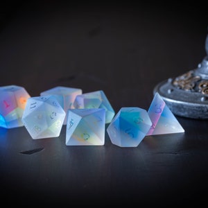 Frosted Prismatic Glass Dice Set - Etsy