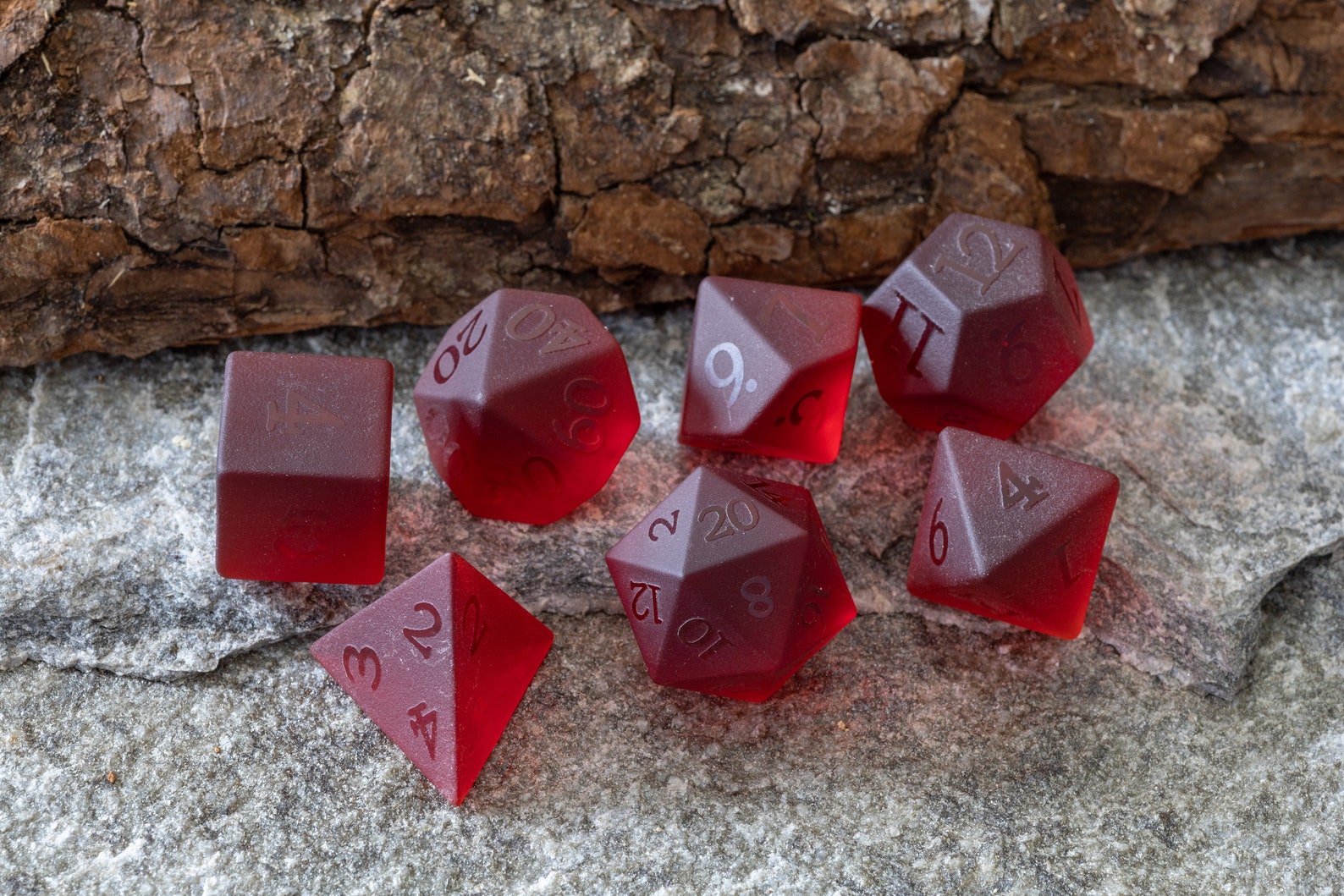 Blood Glass Dice Set - Etsy