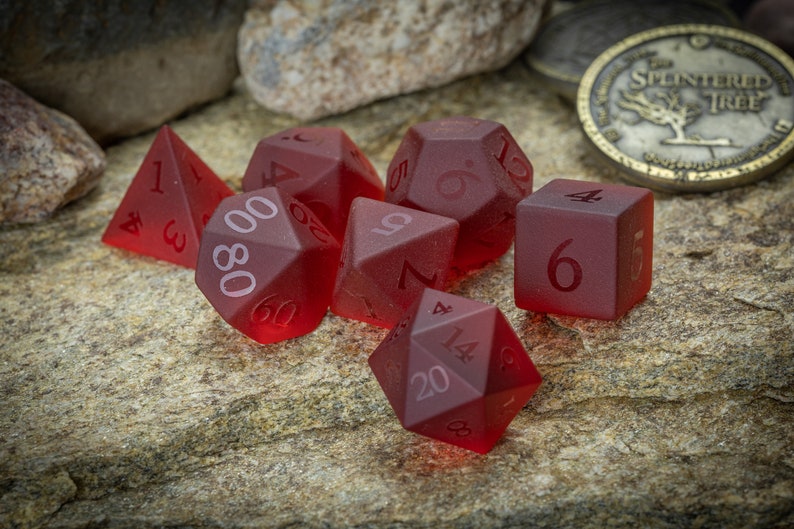 Blood Glass Dice Set - Etsy