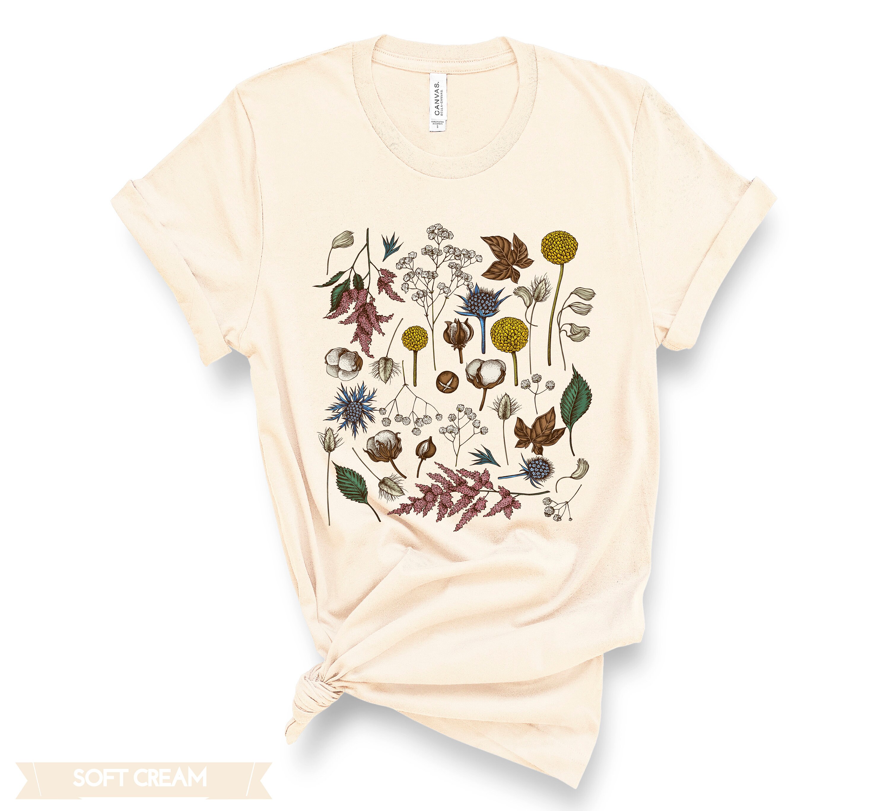 Botanical Shirt Vintage T-shirt Flower T-Shirt Vintage | Etsy