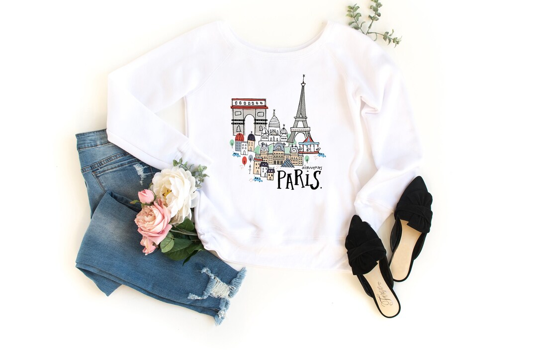 Paris Sweatshirt, Eiffel Tower Sweatshirt, Travel Clothing, Women's ...