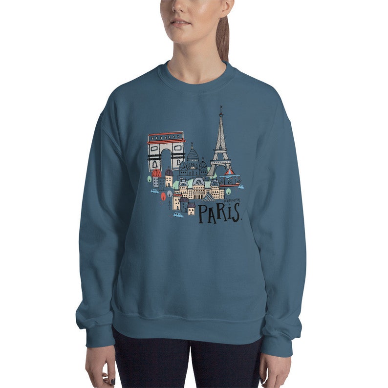 Paris Sweatshirt Eiffel Tower Sweatshirt Travel Clothing | Etsy