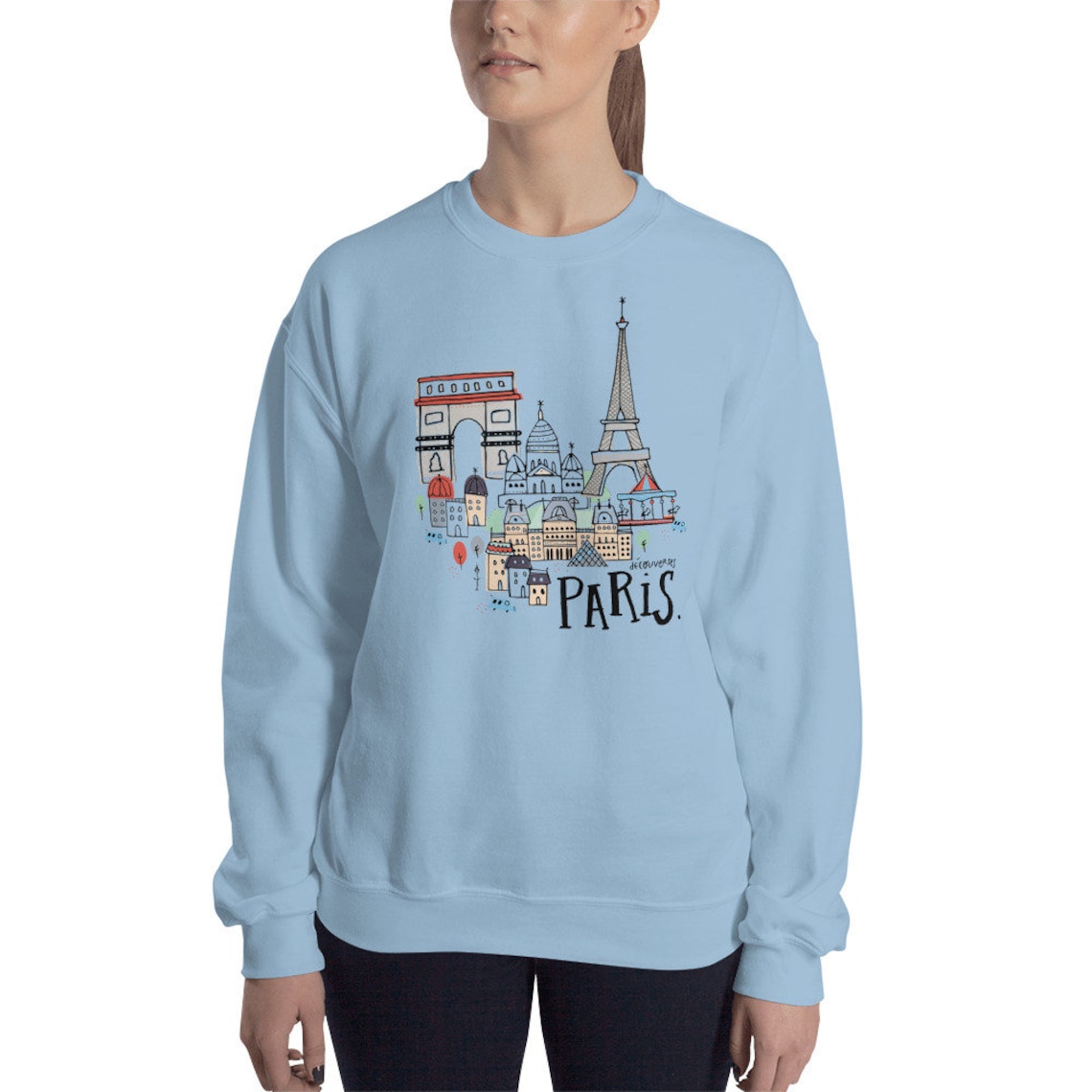 Paris Sweatshirt Eiffel Tower Sweatshirt Travel Clothing - Etsy
