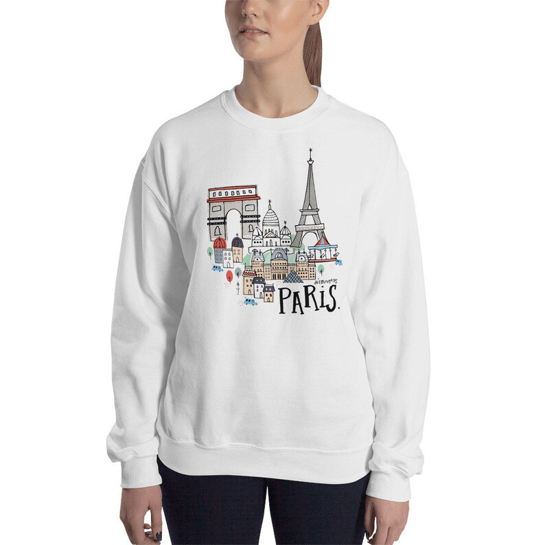 Paris Sweatshirt Eiffel Tower Sweatshirt Travel Clothing - Etsy