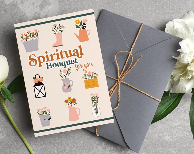 Spiritual Bouquet Card 5x7 Digital Download Catholic Card Spiritual ...