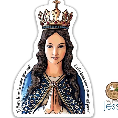 Virgin Mary Maria Portrait Catholic Stickers - Etsy