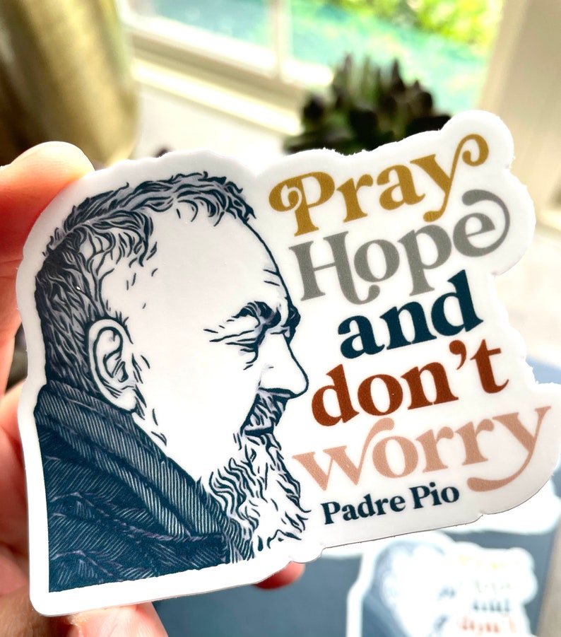 St. Padre Pio of Pietrelcina Sticker| Padre Pio Sticker | Catholic Gift ...