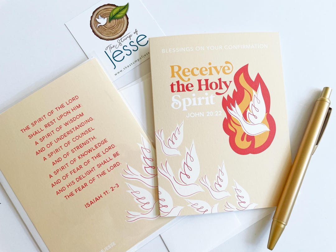Receive the Holy Spirit Greeting Card | Catholic Gift | Catholic Card ...