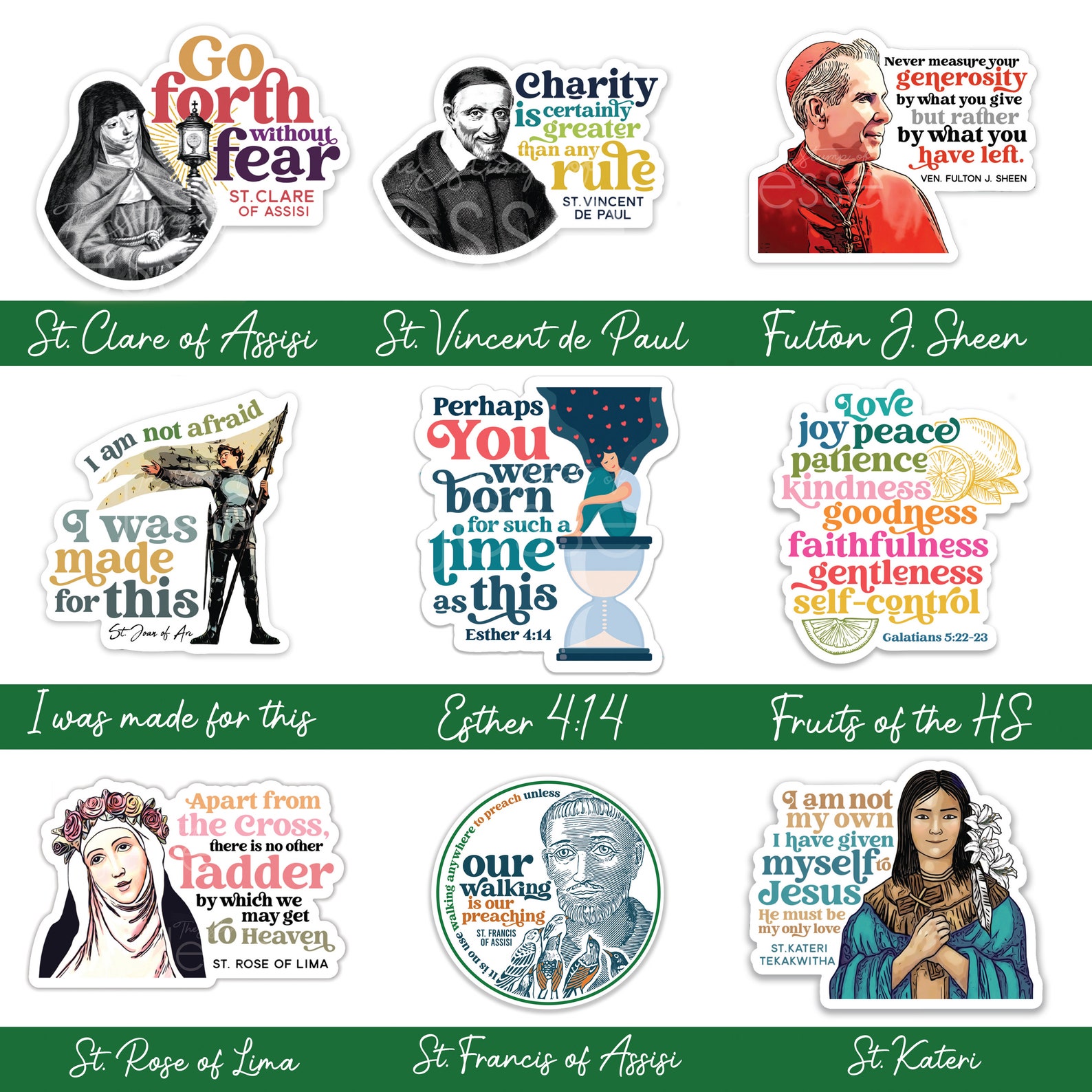 Catholic Sticker Bundle Mother Teresa St. John Paul - Etsy