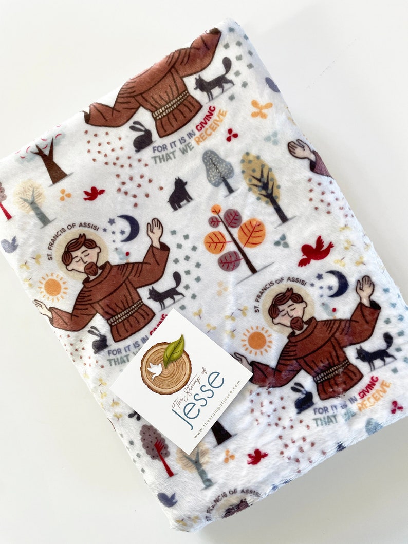 St. Francis of Assisi Velveteen Plush Blanket | Sherpa Blanket ...
