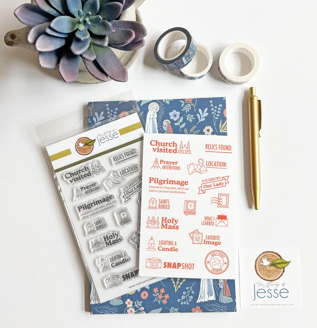 Catholic Pilgrimage Clear Stamp Set 4x6 Church Journaling Faith Stamps ...
