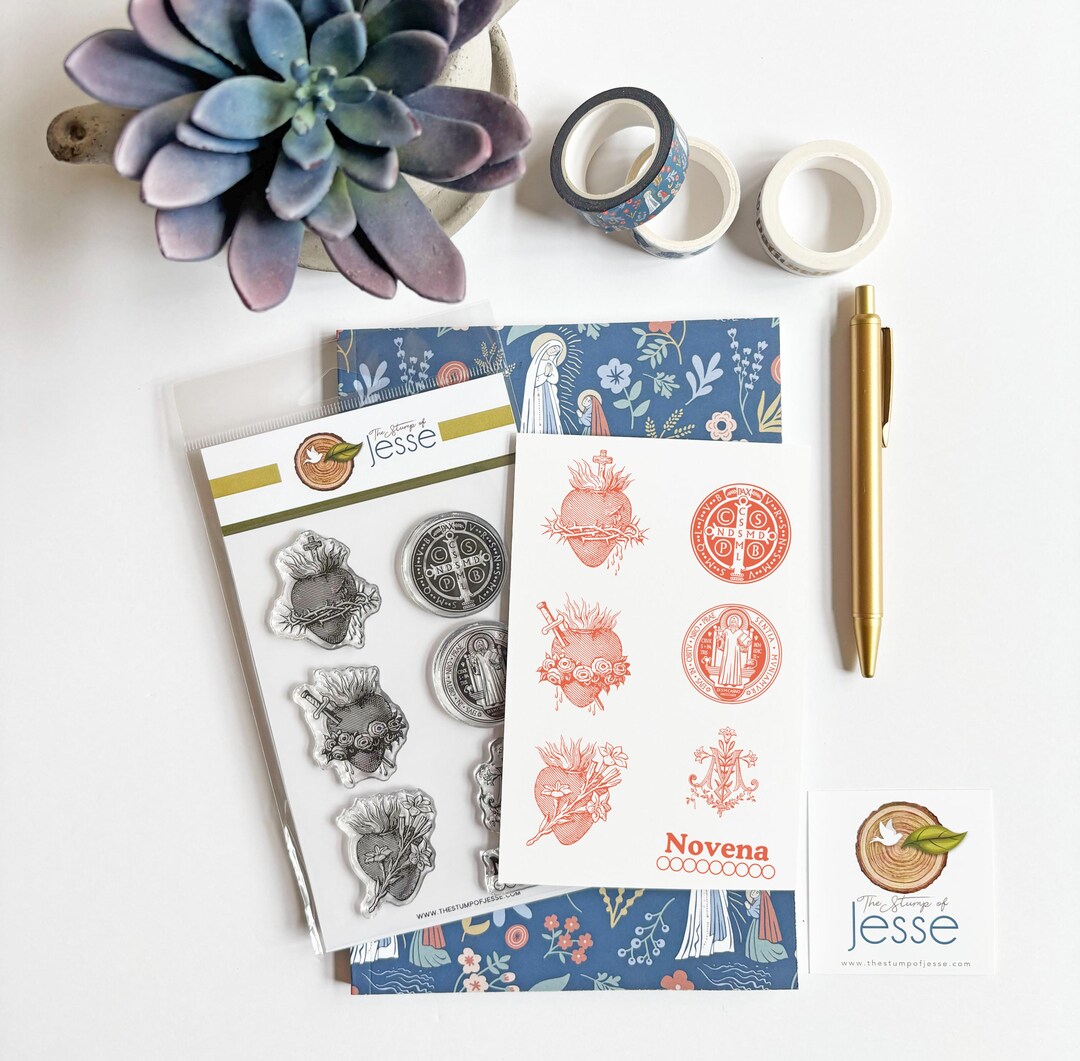 Catholic Symbols Clear Stamp Set | Catholic Stamps | St. Benedict ...