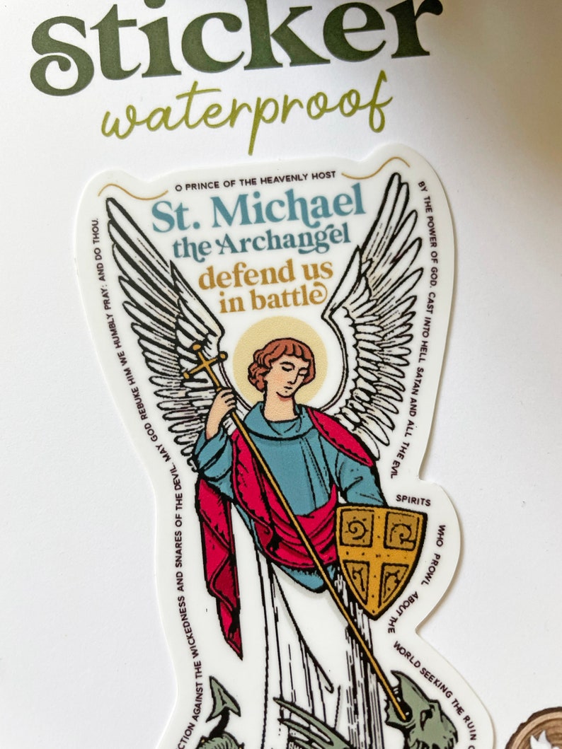 St. Michael the Archangel Waterproof Sticker | Catholic Sticker ...