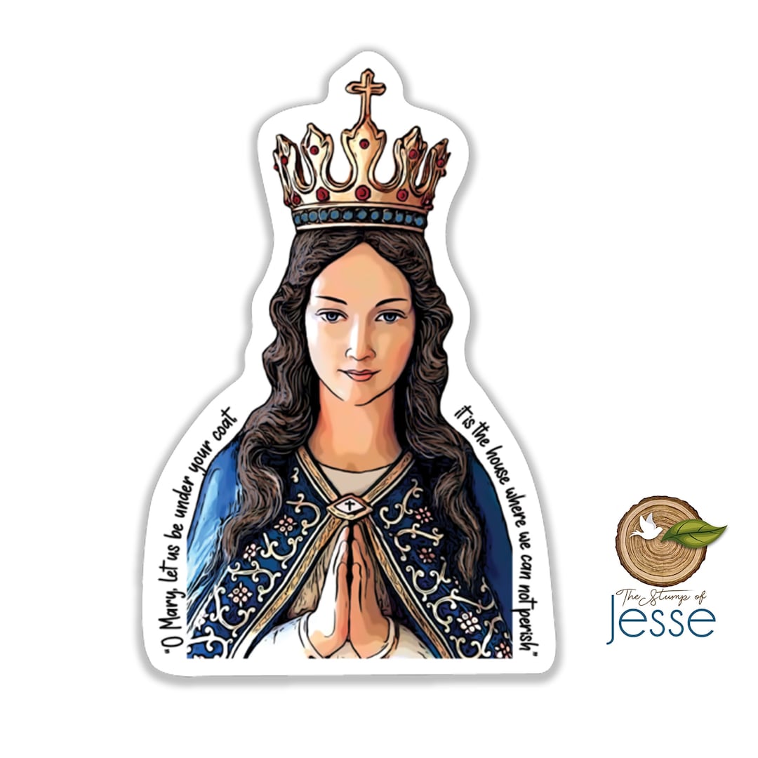 Blessed Virgin Mary Sticker | Queen of the Roses| Catholic | Gift ...