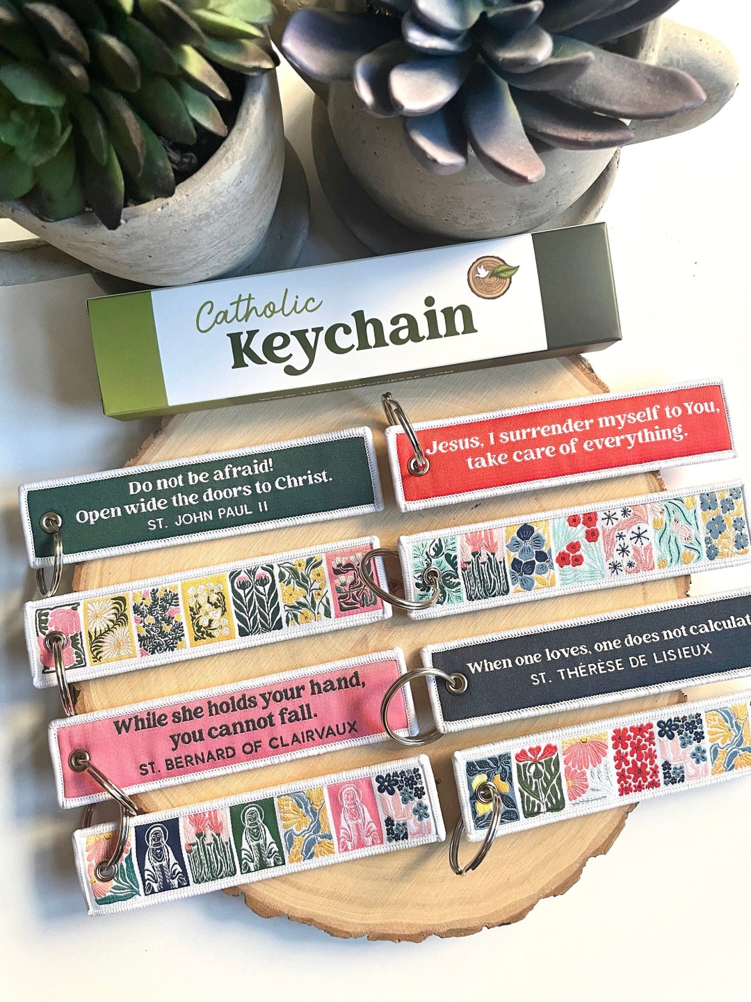 Catholic Woven Keychain | Bag Tag | Luggage Tag | St. John Paul II | St ...