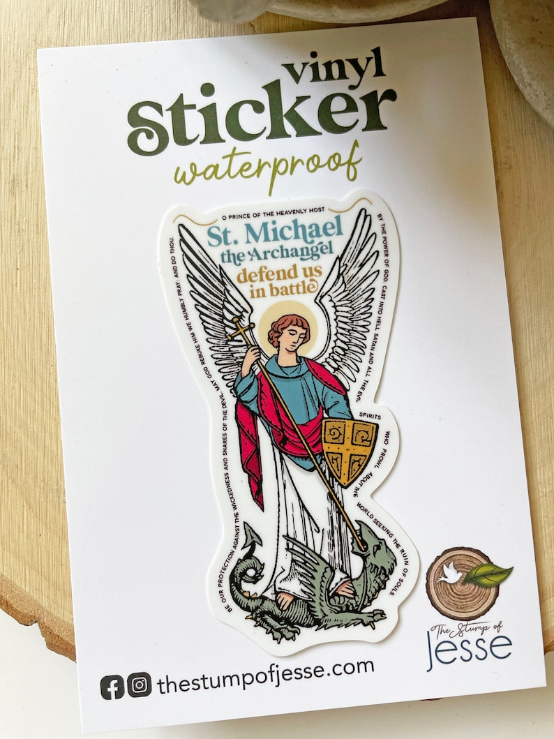 St. Michael the Archangel Waterproof Sticker | Catholic Sticker ...
