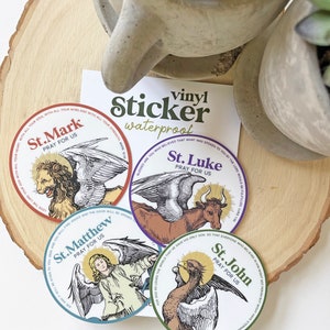 Symbols of the Four Evangelist Sticker Pack | Catholic Stickers ...
