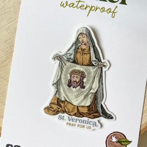 St. Veronica Waterproof Sticker | Catholic Sticker | Patron Saint ...