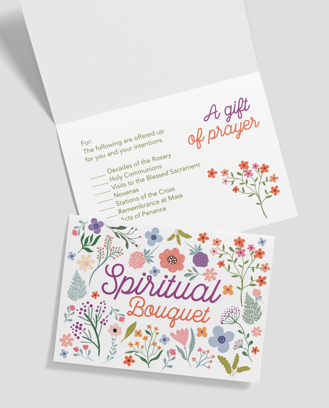 Spiritual Bouquet Digital Download | Printable Card | Catholic Gift ...