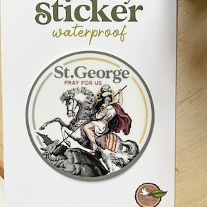 St. George Waterproof Vinyl Sticker | Catholic Sticker | Waterproof ...