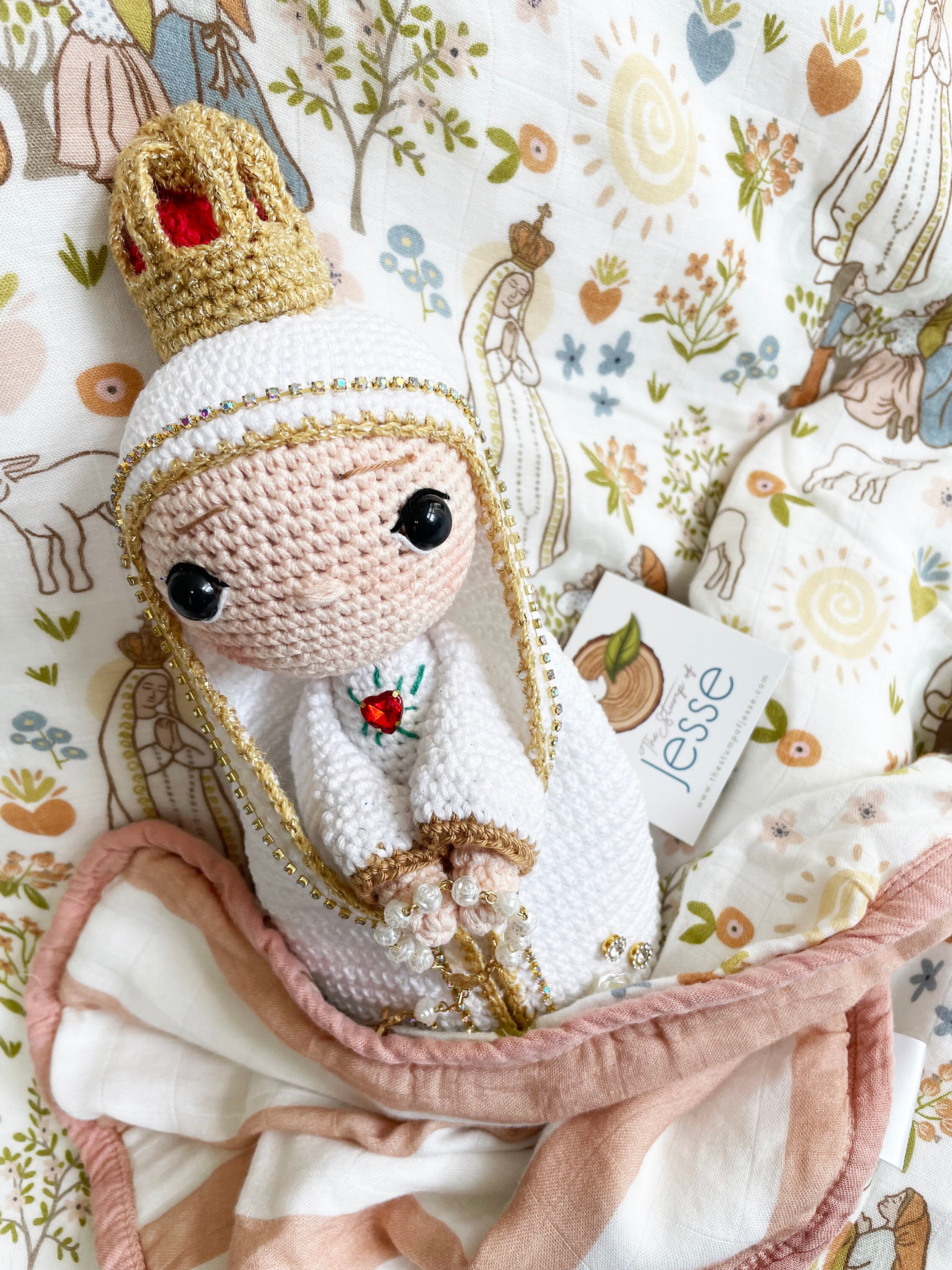 Our Lady of Fatima Luxury Double Sided Muslin 8 Layer Quilt | Catholic ...