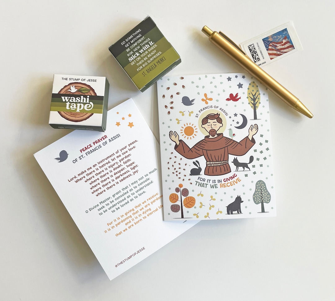 St. Francis of Assisi Greeting Card | Catholic Card | Confirmation Gift ...
