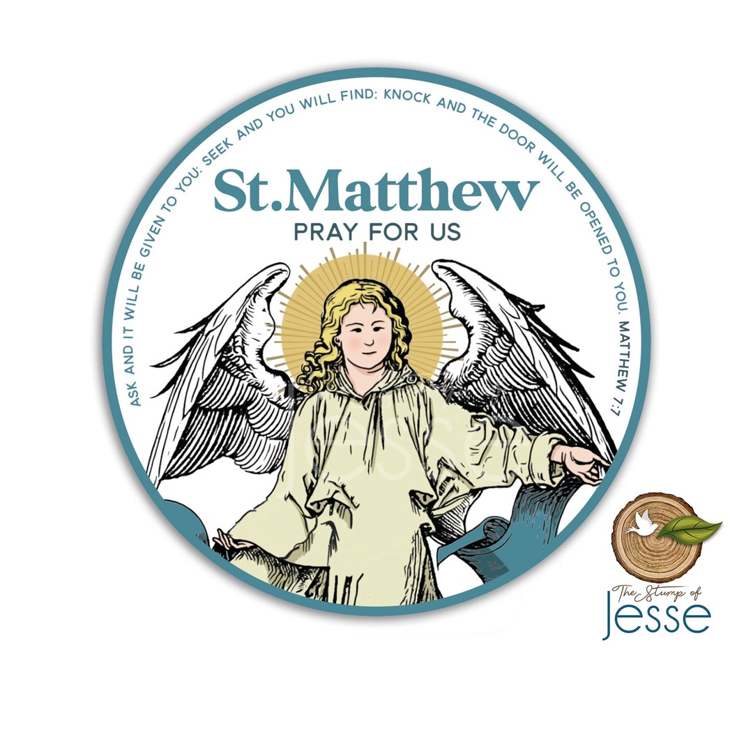St. Matthew Apostle and Evangelist Symbol Waterproof Sticker | Catholic ...