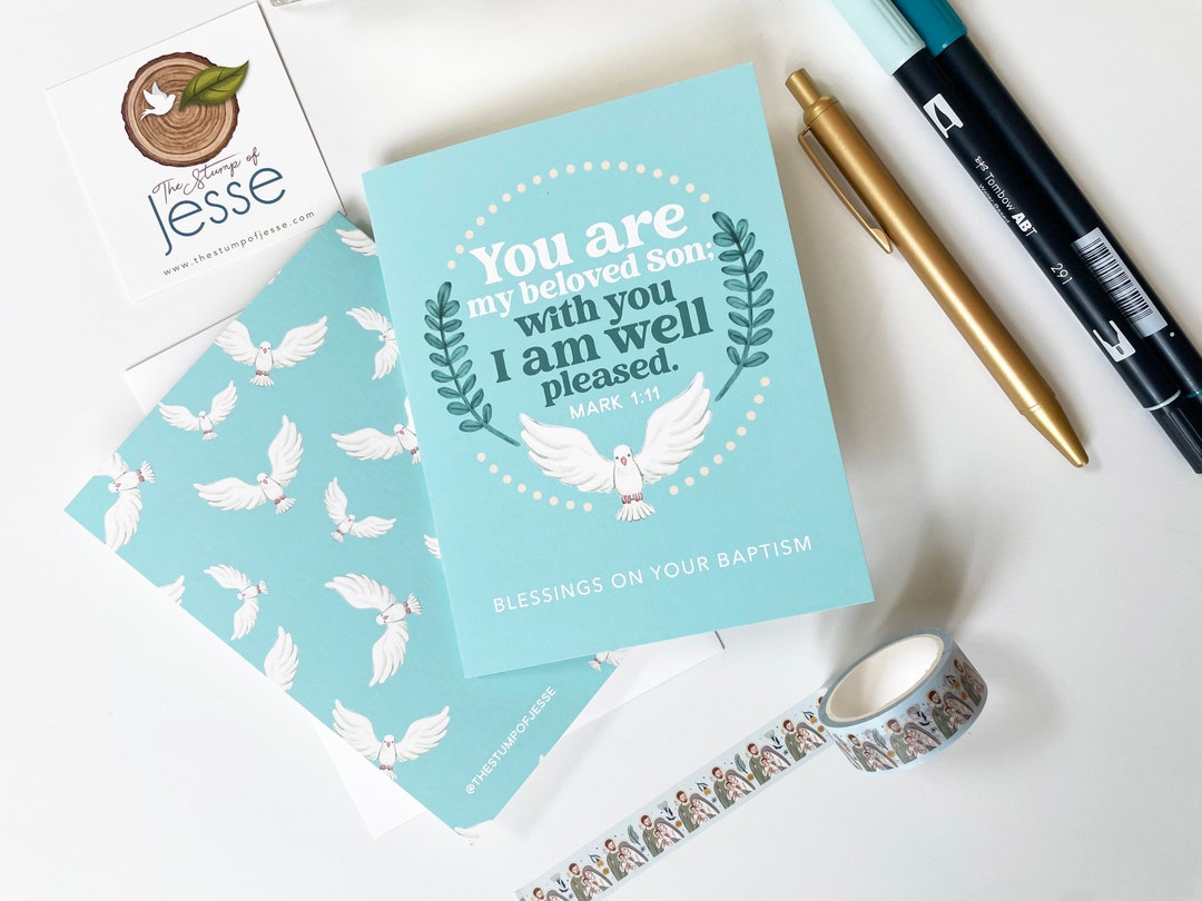 You Are My Beloved Son | Mark 1:11 | Catholic Greeting Card | Baptism ...