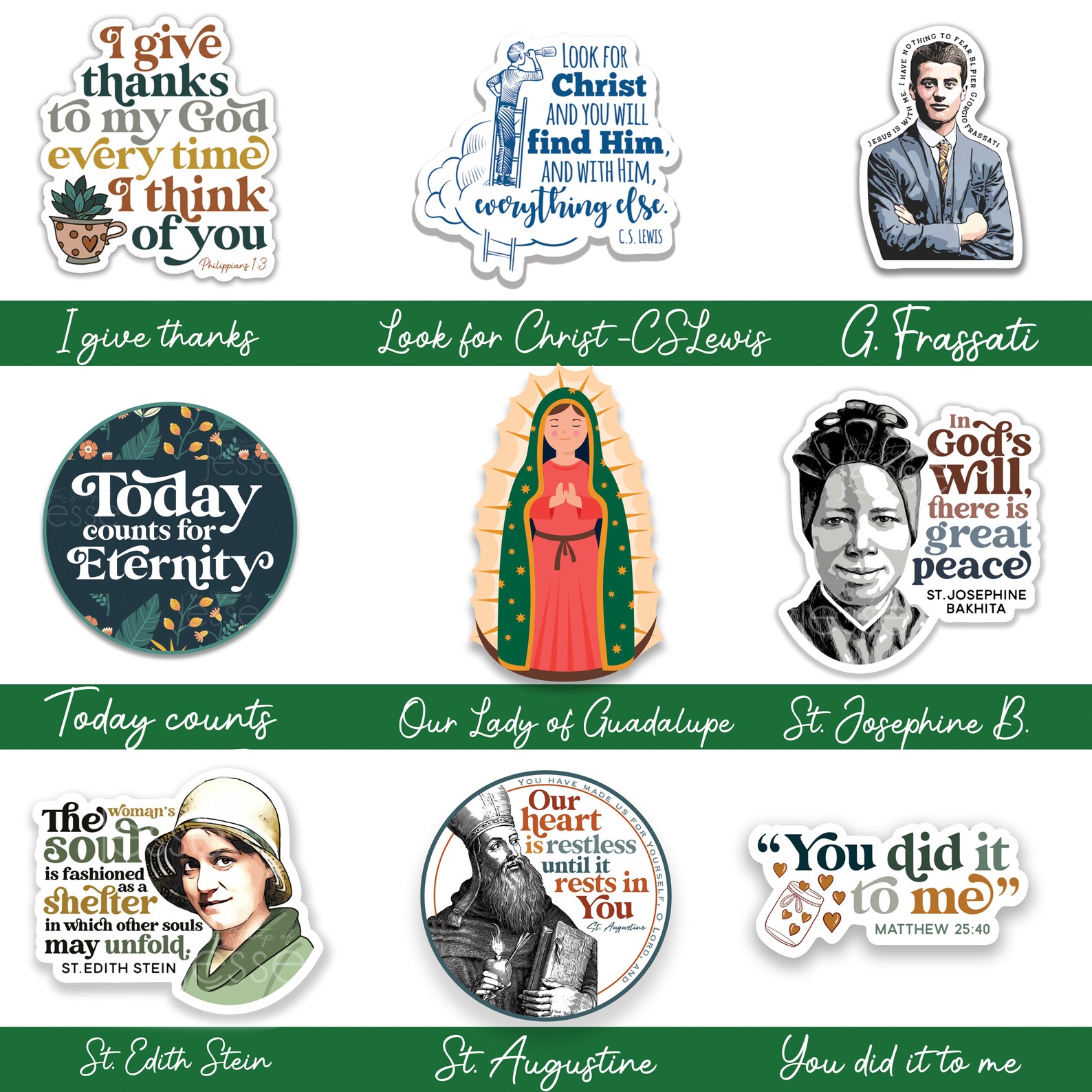 Catholic Sticker Bundle Mother Teresa St. John Paul - Etsy