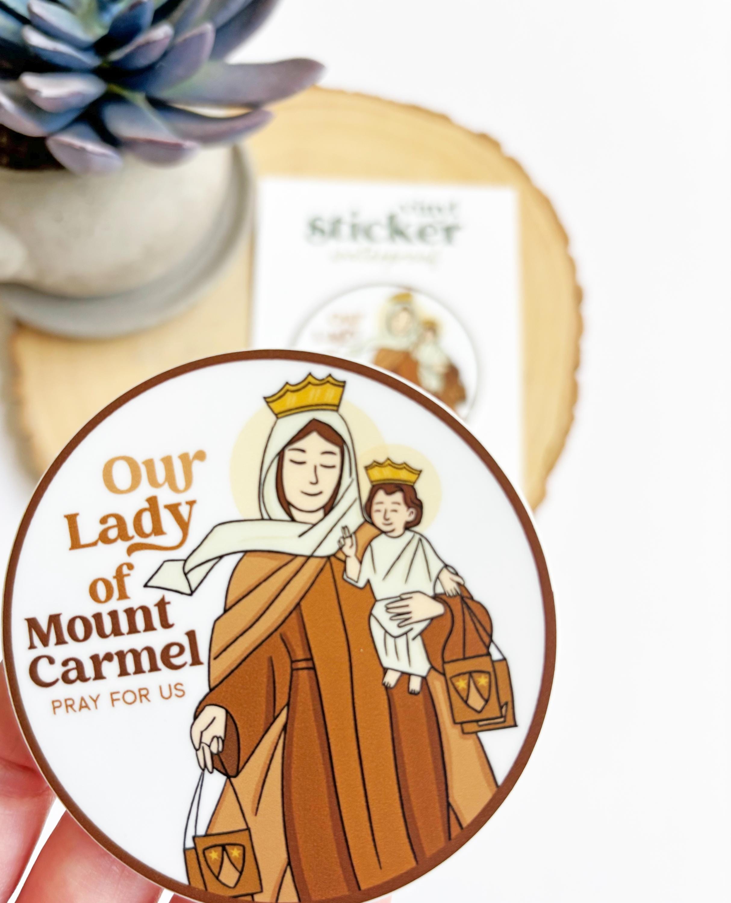 Our Lady of Mount Carmel Waterproof Sticker | Catholic Gift | Nuestra ...