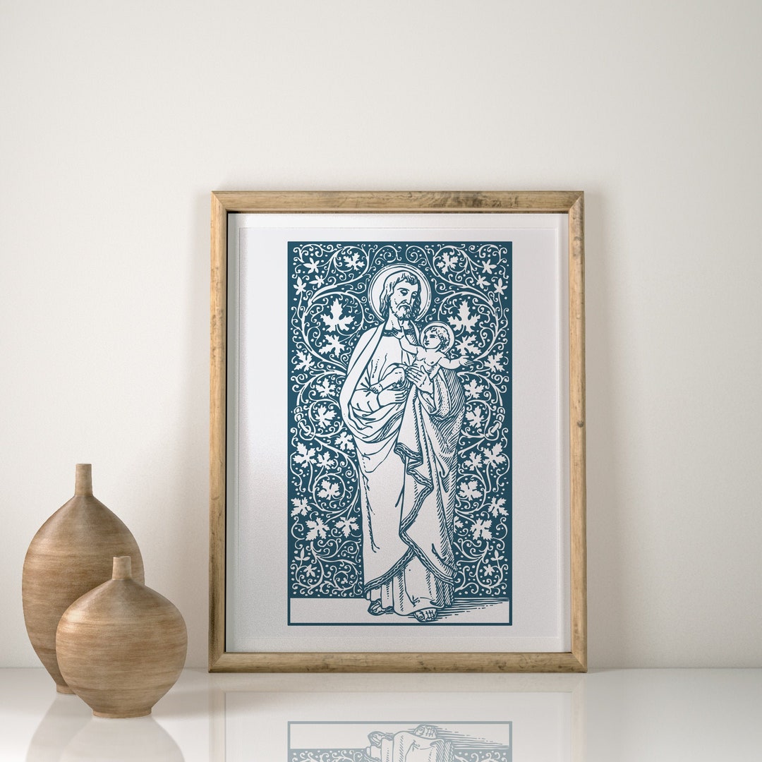 St. Joseph Digital Print | Catholic Art | Saint Joseph - Etsy