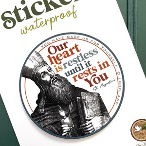 St. Augustine Waterproof Vinyl Sticker | Catholic Sticker | Catholic ...