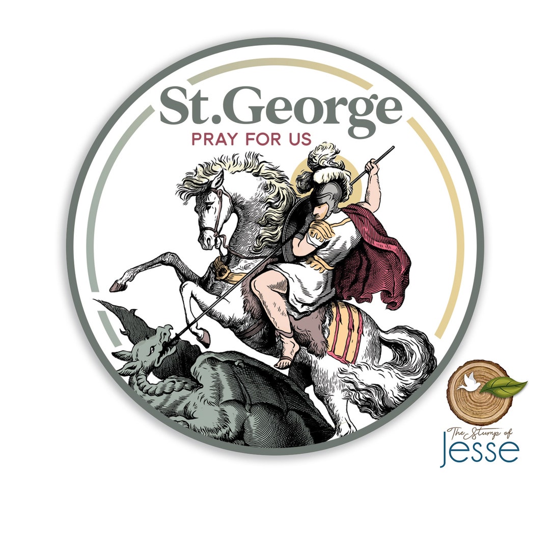 St. George Waterproof Vinyl Sticker | Catholic Sticker | Waterproof ...