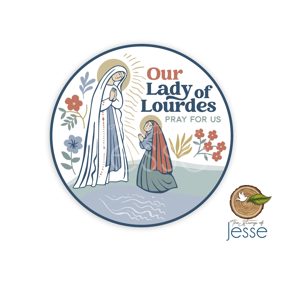 Our Lady of Lourdes Waterproof Sticker | St. Bernadette | Catholic ...