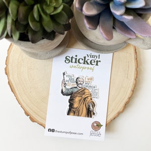 St. Peter Apostle Waterproof Sticker | You Are Peter and Upon This Rock ...
